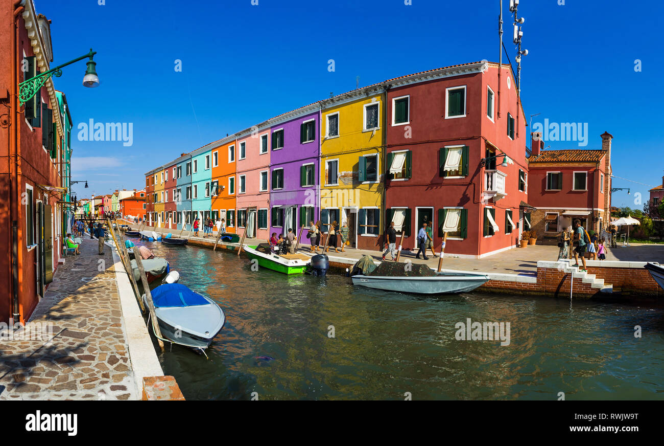 Colorful buildings in Burano, Italy, Europe Stock Photo - Alamy