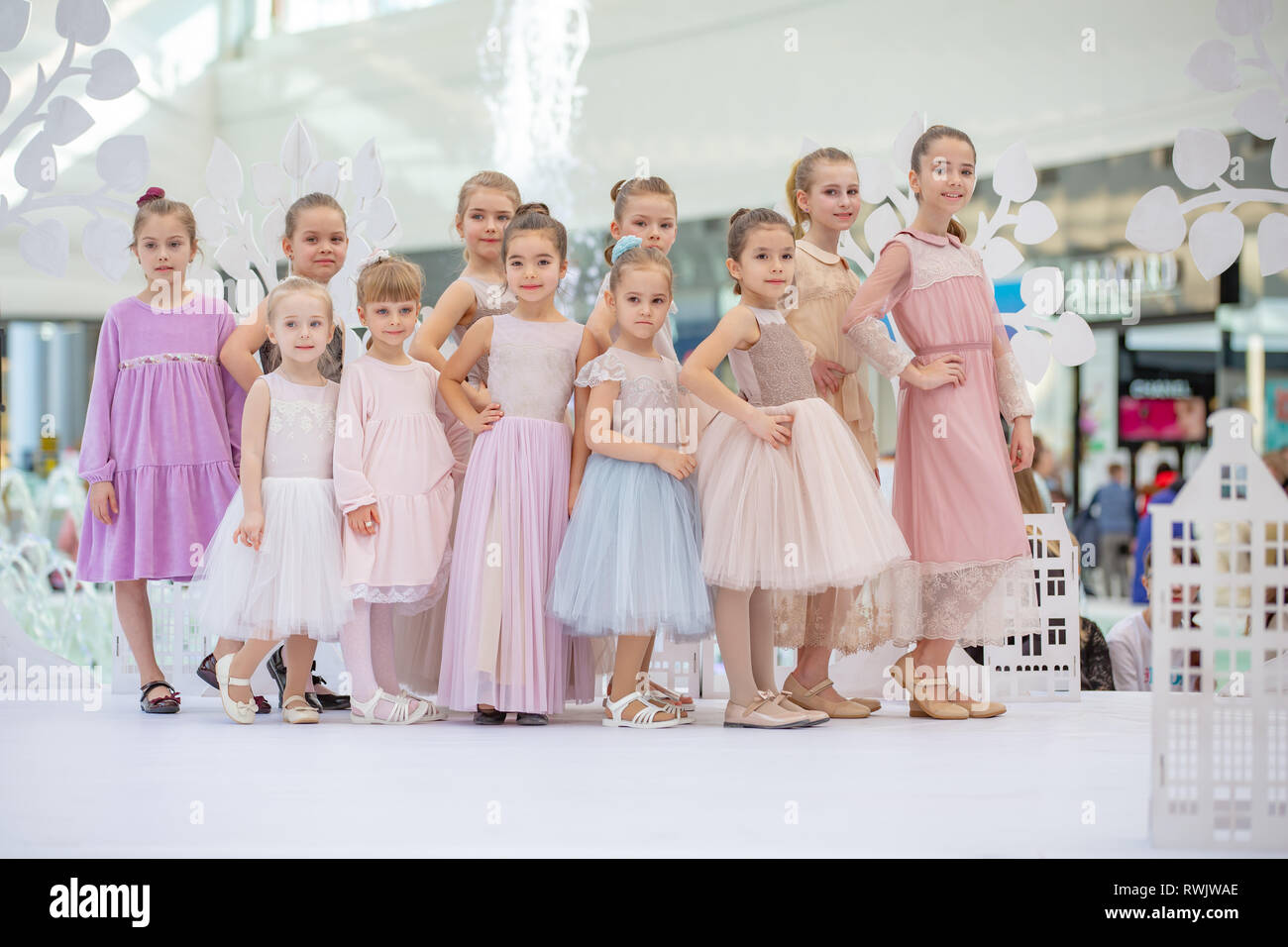 Kyiv, Ukraine March 03.2019. UKFW. Ukrainian Kids Fashion Day. little ...