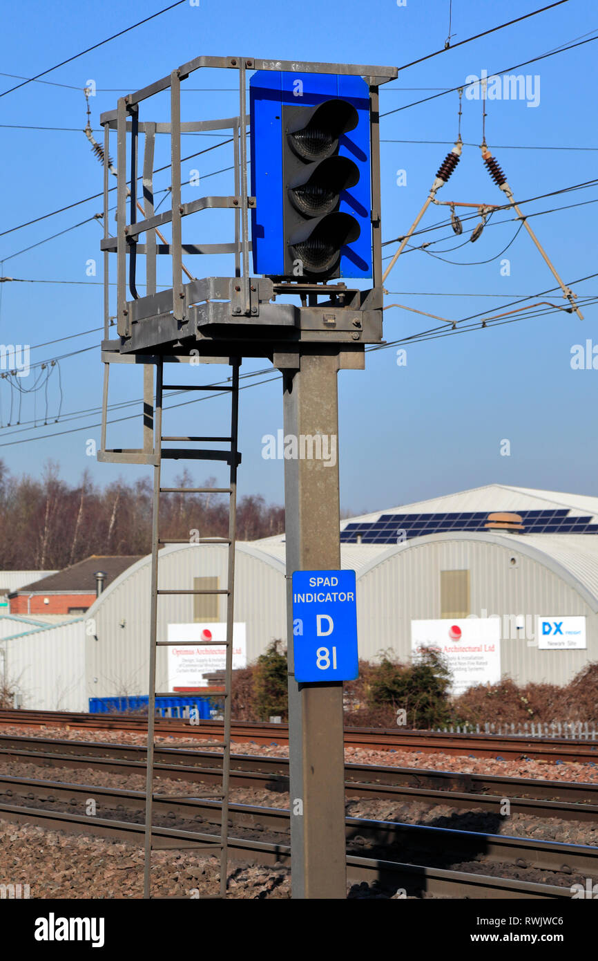 SPAD Signal, East Coast Main Line Railway, Newark on Trent ...