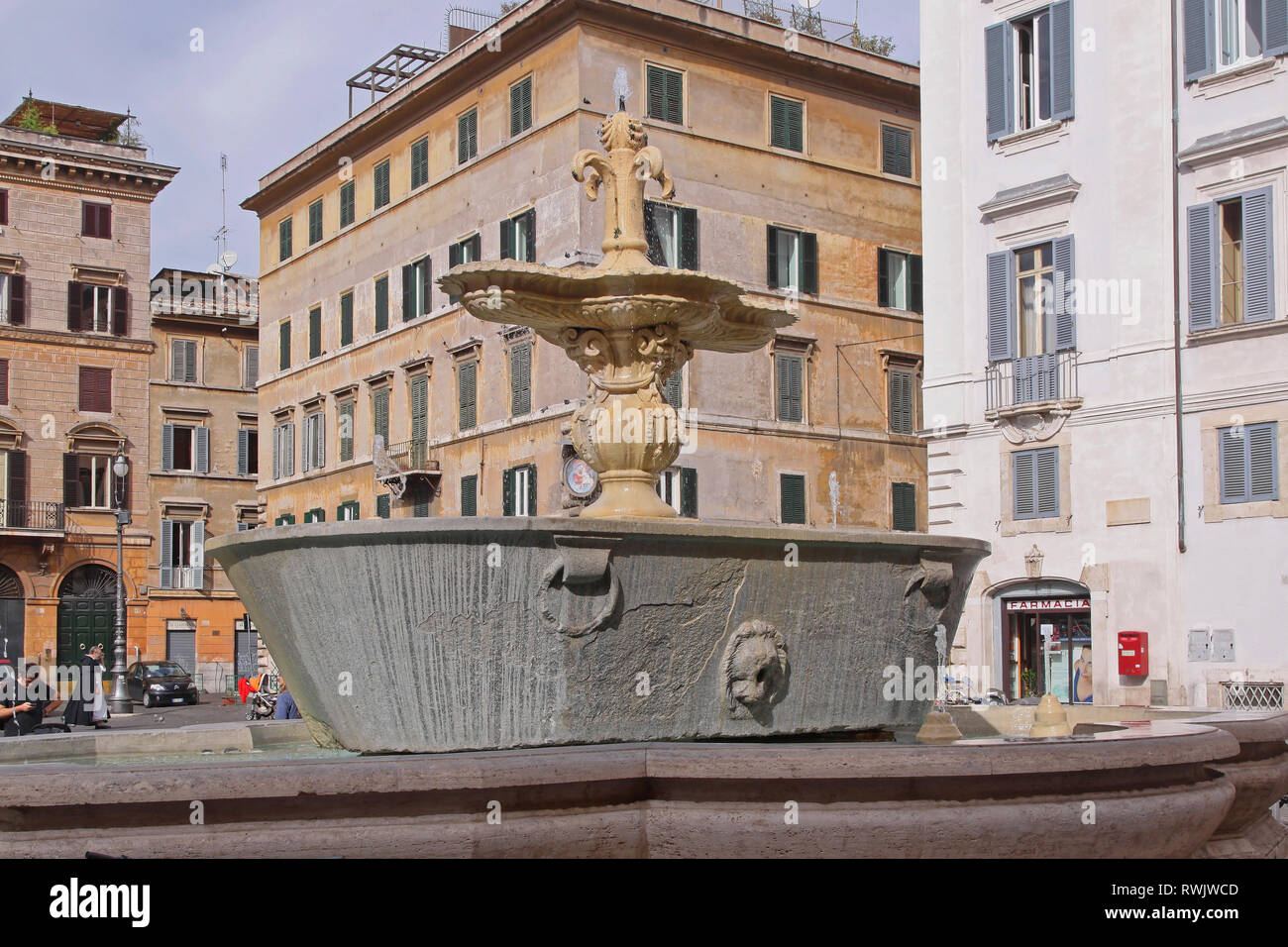 Rome, Italy - October 23, 2009: Water Fontain Bath at Farnese Square in ...
