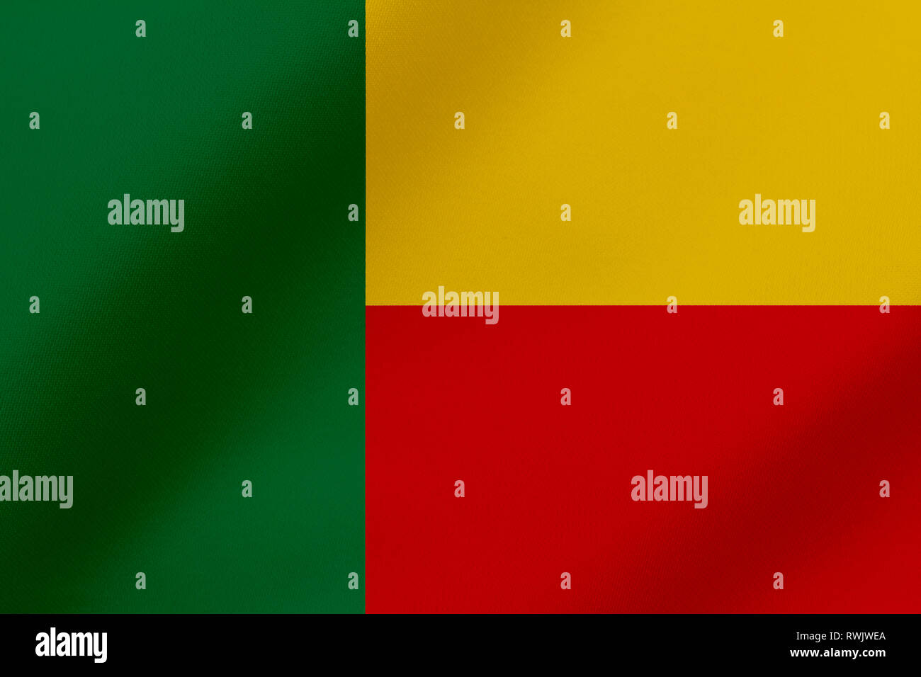 Beautiful Benin waving flag illustration Stock Photo - Alamy