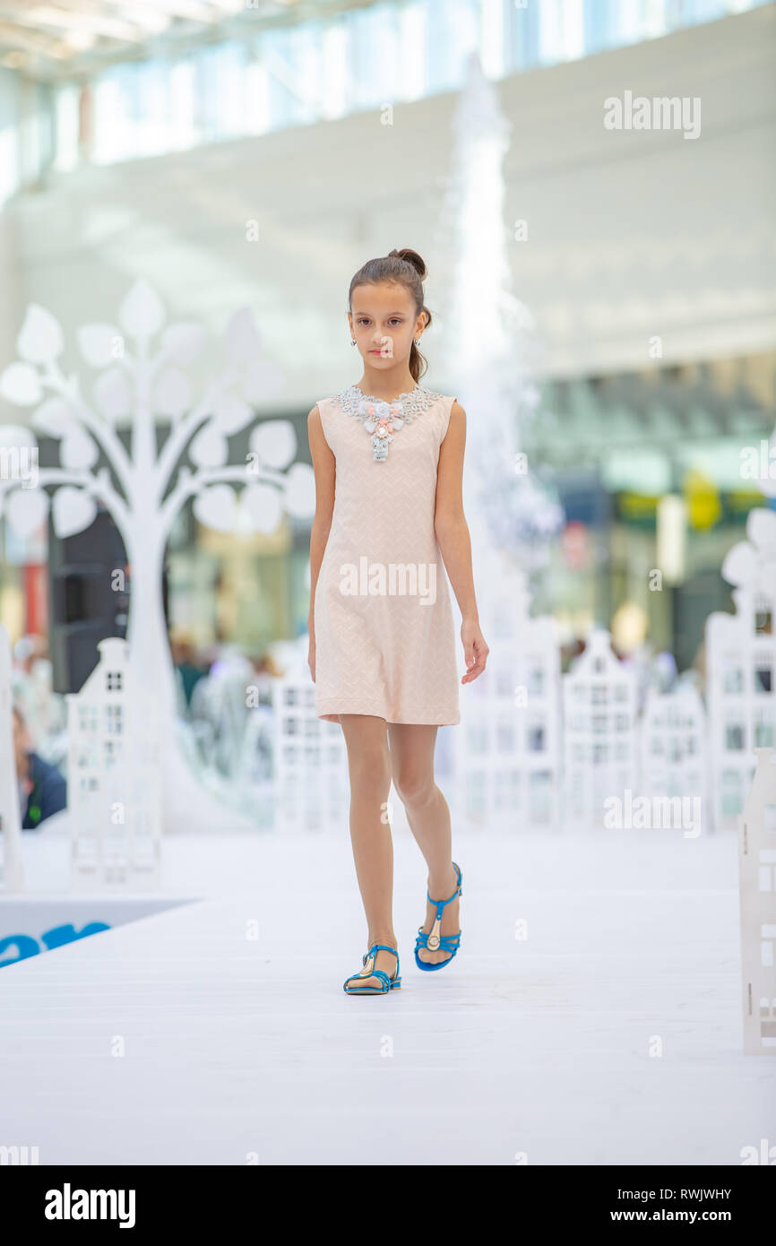 Kyiv, Ukraine March 03.2019. UKFW. Ukrainian Kids Fashion Day. Little ...