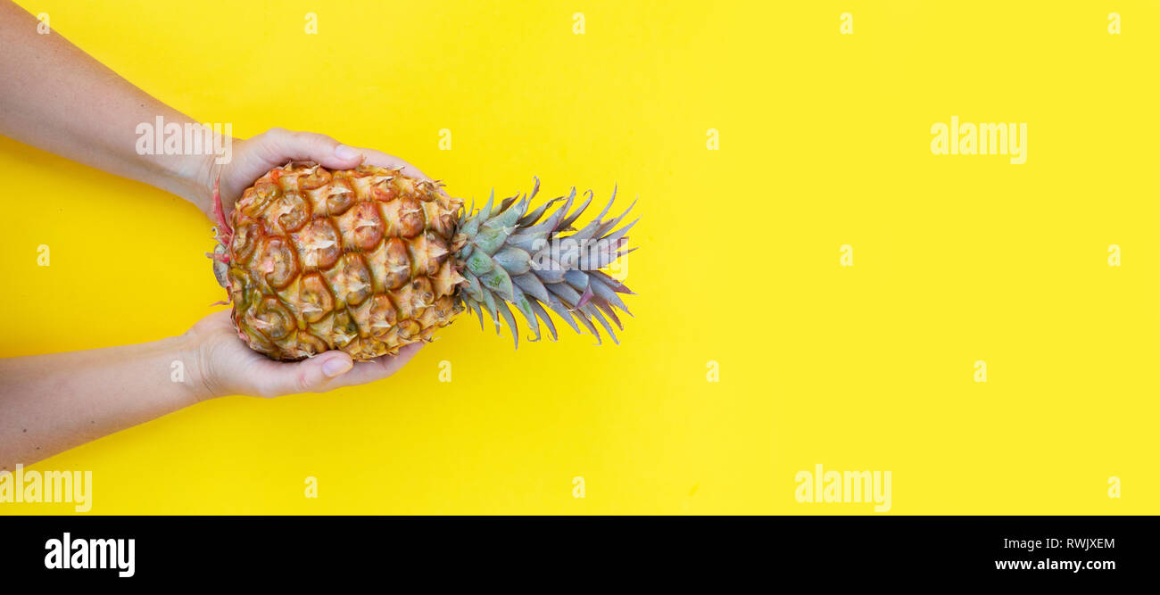 pineapple fruit, minimal style Stock Photo - Alamy