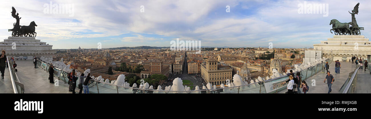 Rome, Italy - October 25, 2009: Long Panorama of City From Viewing ...