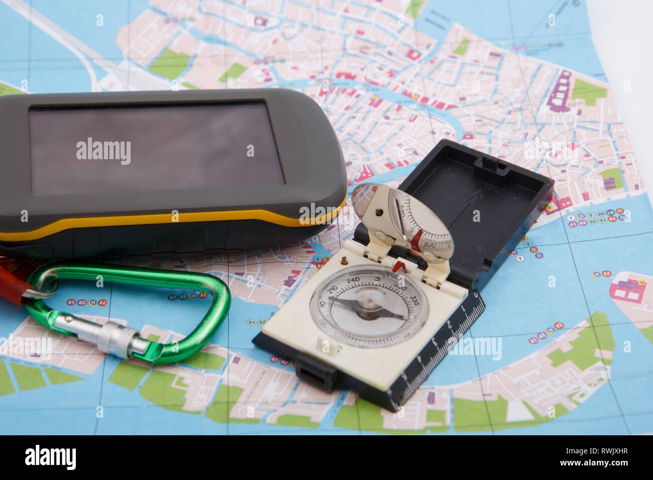 Map compass adventure hi-res stock photography and images - Alamy