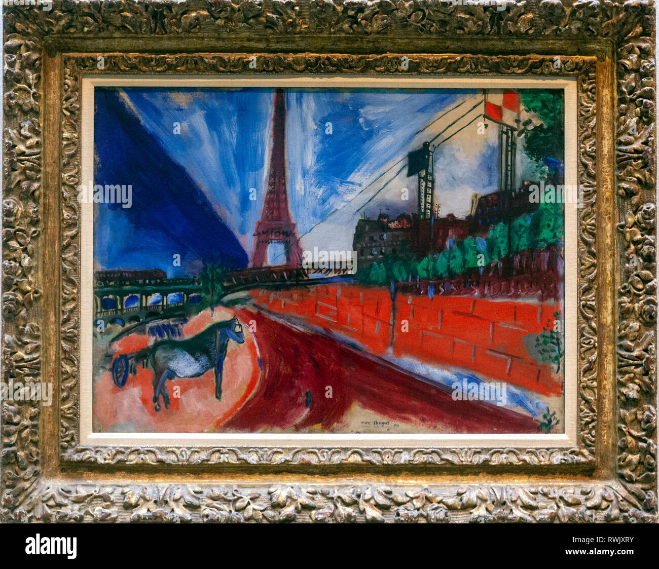 Marc chagall le pont de passy et la tour eiffel hi-res stock ...