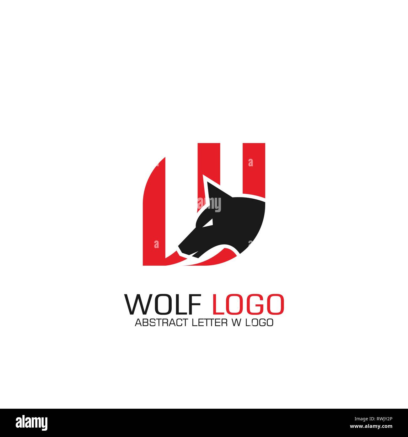 Letter W graphic, wolf logo template. flat logo design Stock Vector ...