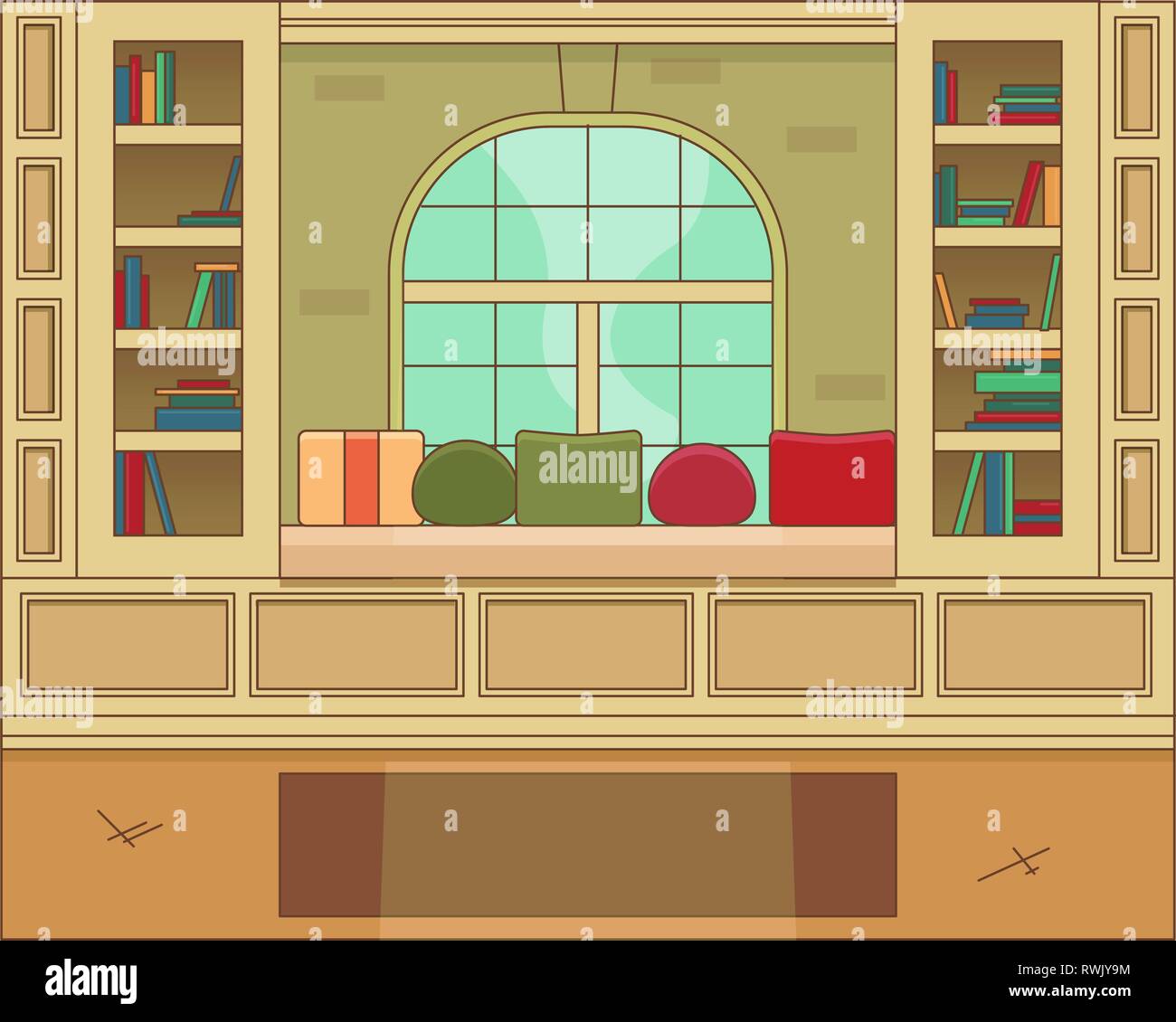 Living room interior vector design Stock Vector Image & Art - Alamy