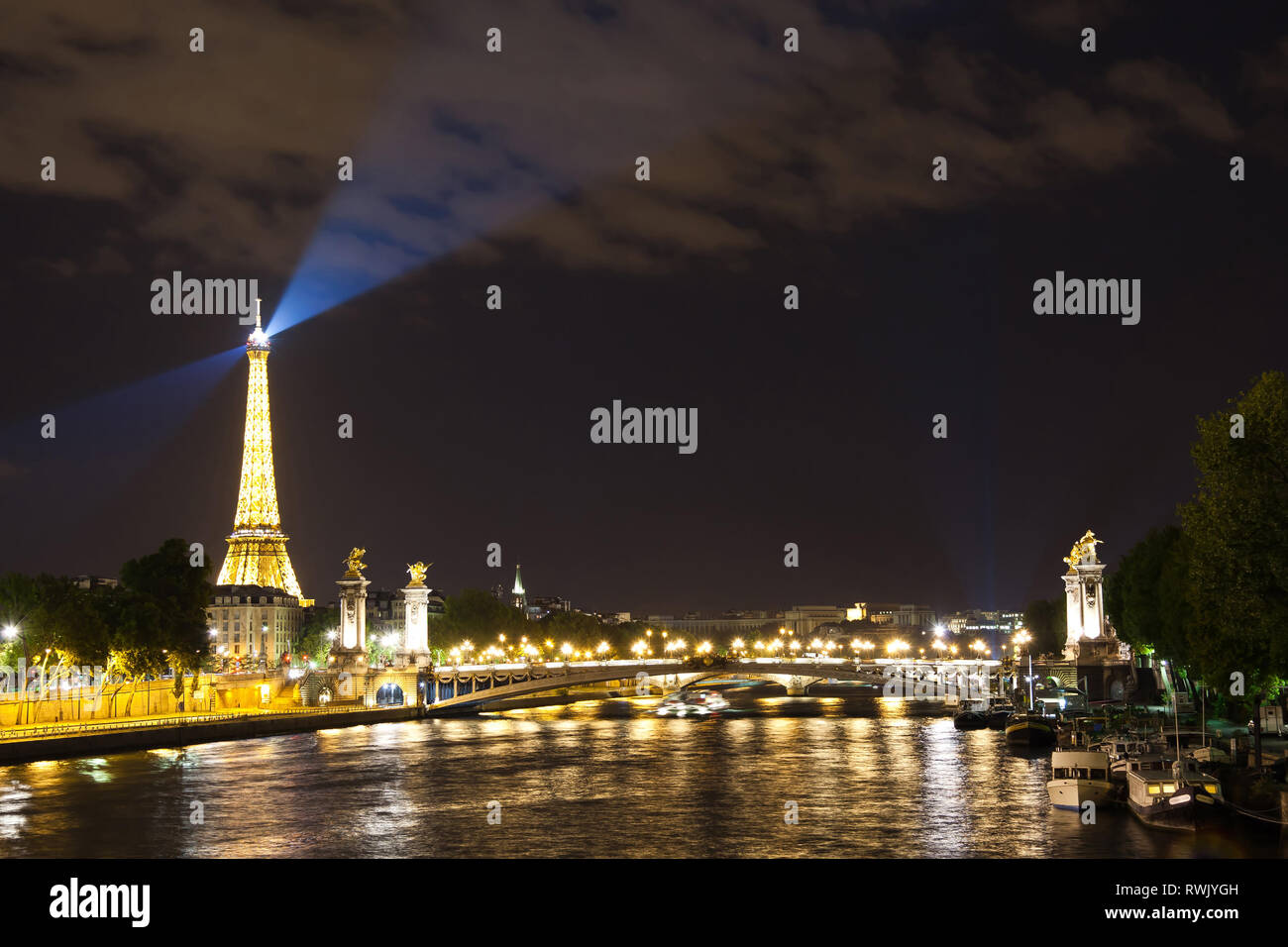 a view of Paris at night Stock Photo - Alamy