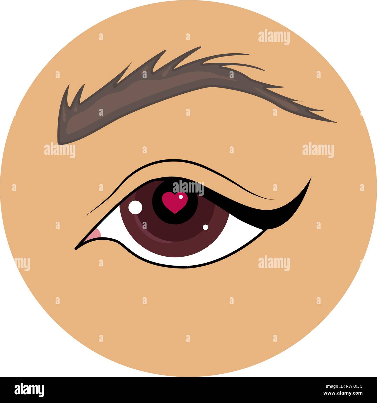 Woman eyes with hearts. Love illustration for Valentines Day with ...