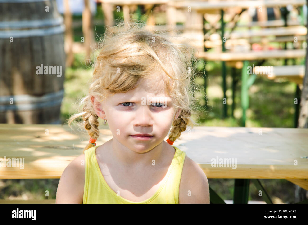 beautiful angry blond girl image Stock Photo - Alamy