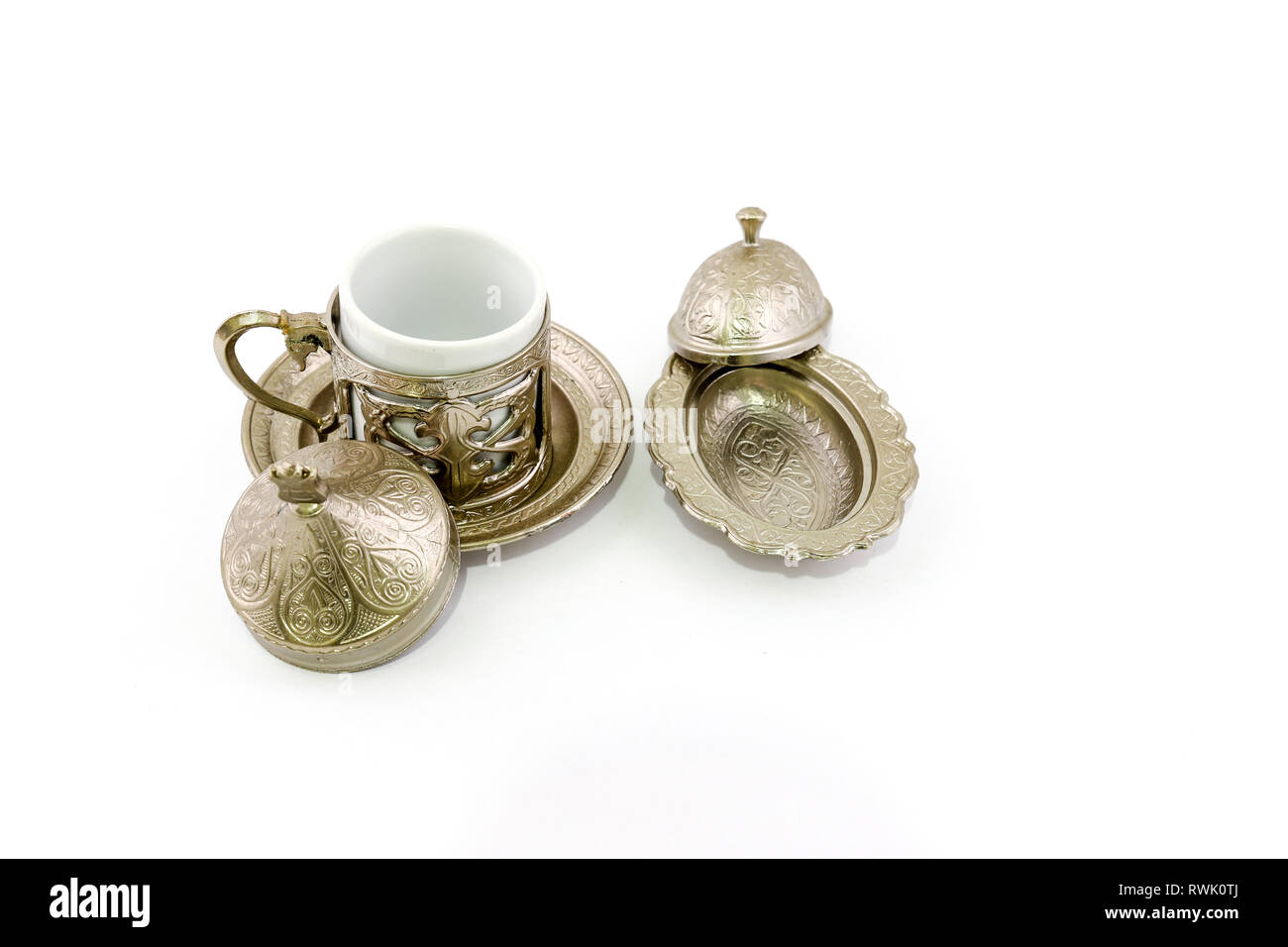 Traditional Turkish coffee set Stock Photo - Alamy