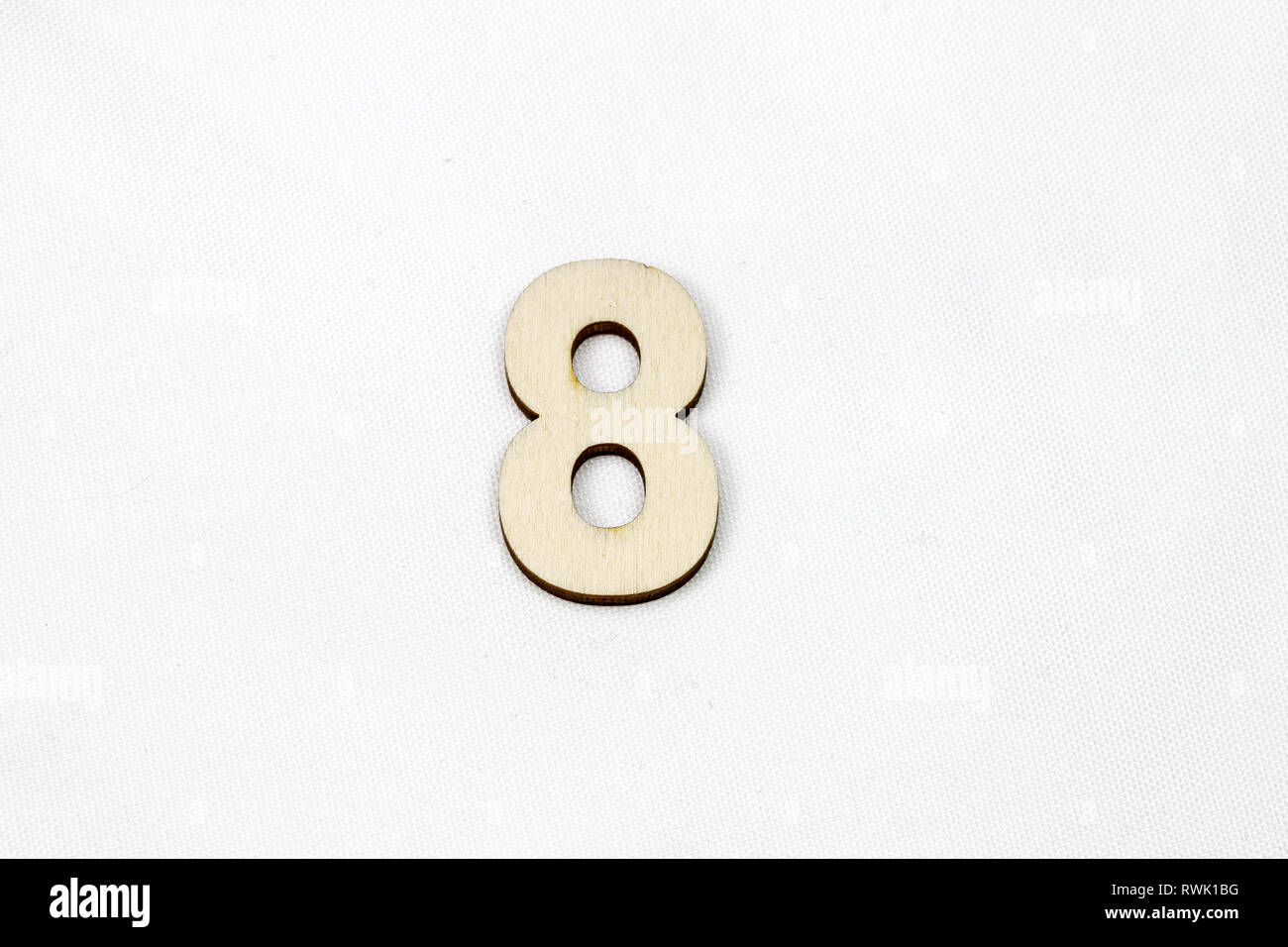 Wooden number on the white background Stock Photo - Alamy