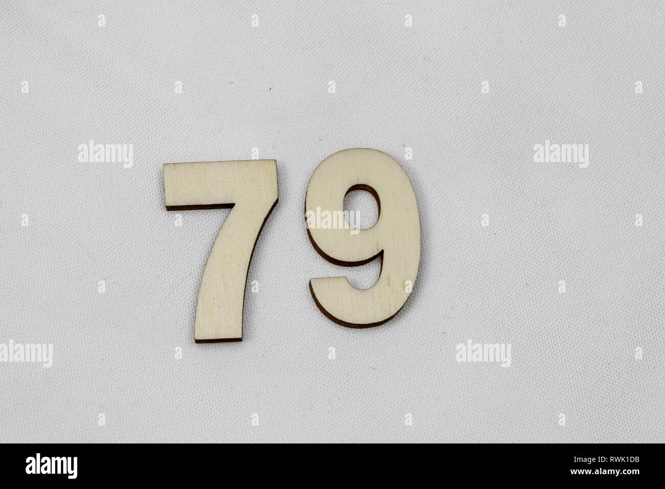 Wooden number on the white background Stock Photo - Alamy