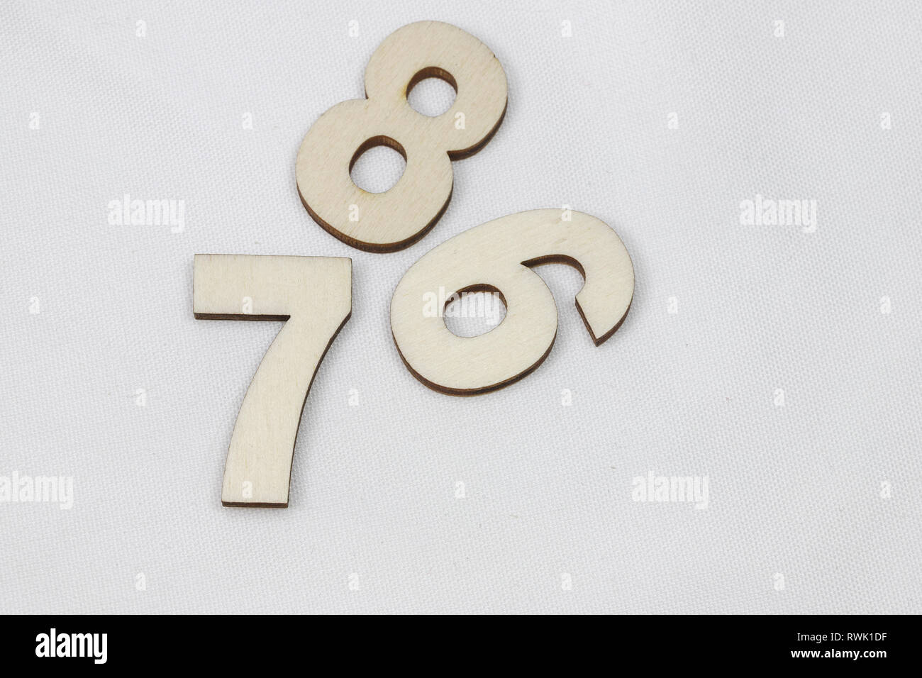 Wooden number on the white background Stock Photo - Alamy