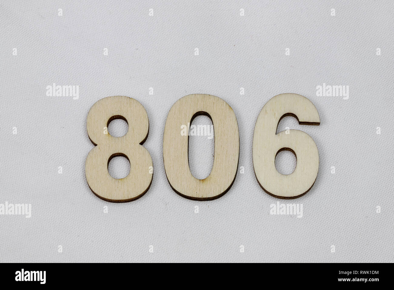 Wooden number on the white background Stock Photo - Alamy