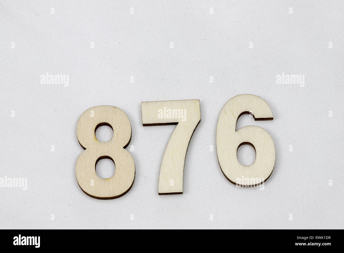 Wooden number on the white background Stock Photo - Alamy
