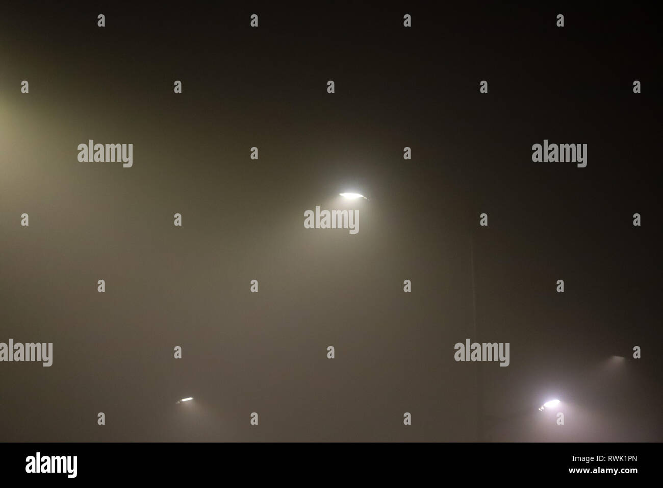 Fog and light in the night Stock Photo - Alamy