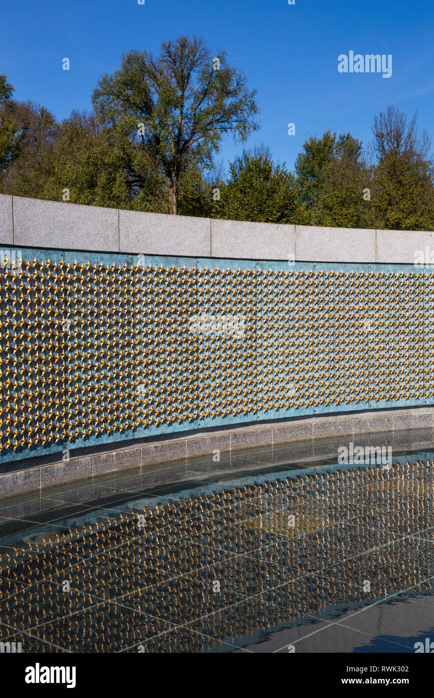 Gold stars on the Freedom Wall, World War II Memorial; Washington D.C ...