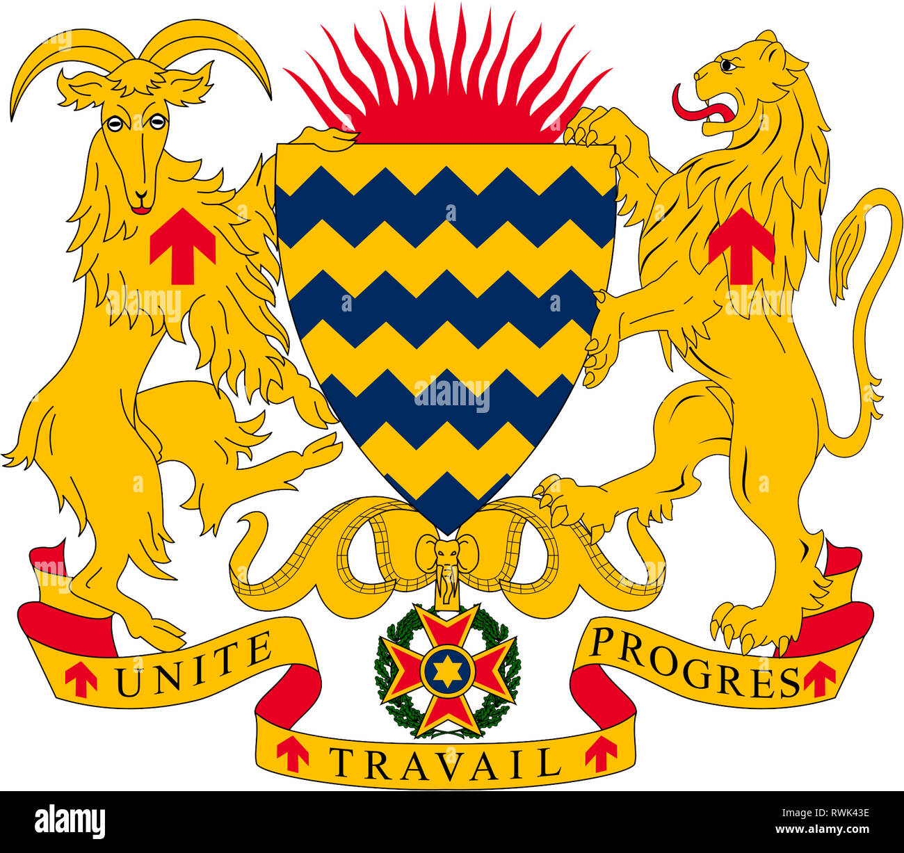 National coat of arms of the Republic of Chad Stock Photo - Alamy