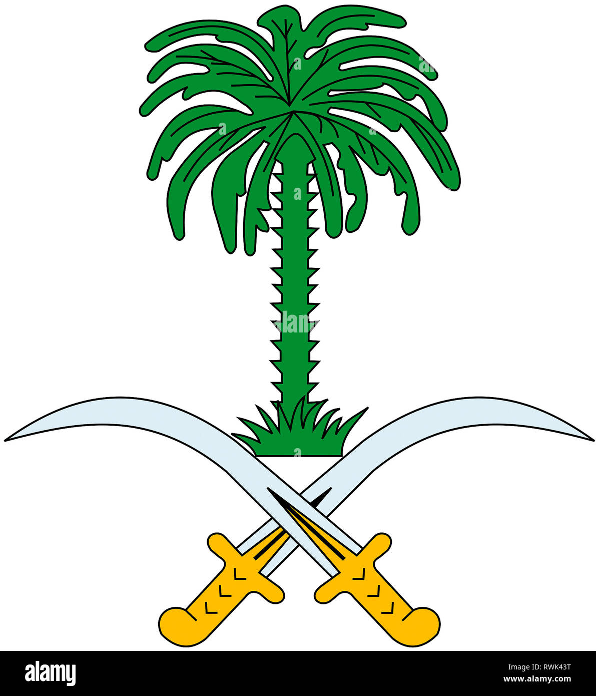 National coat of arms of the Kingdom Saudi Arabia Stock Photo - Alamy