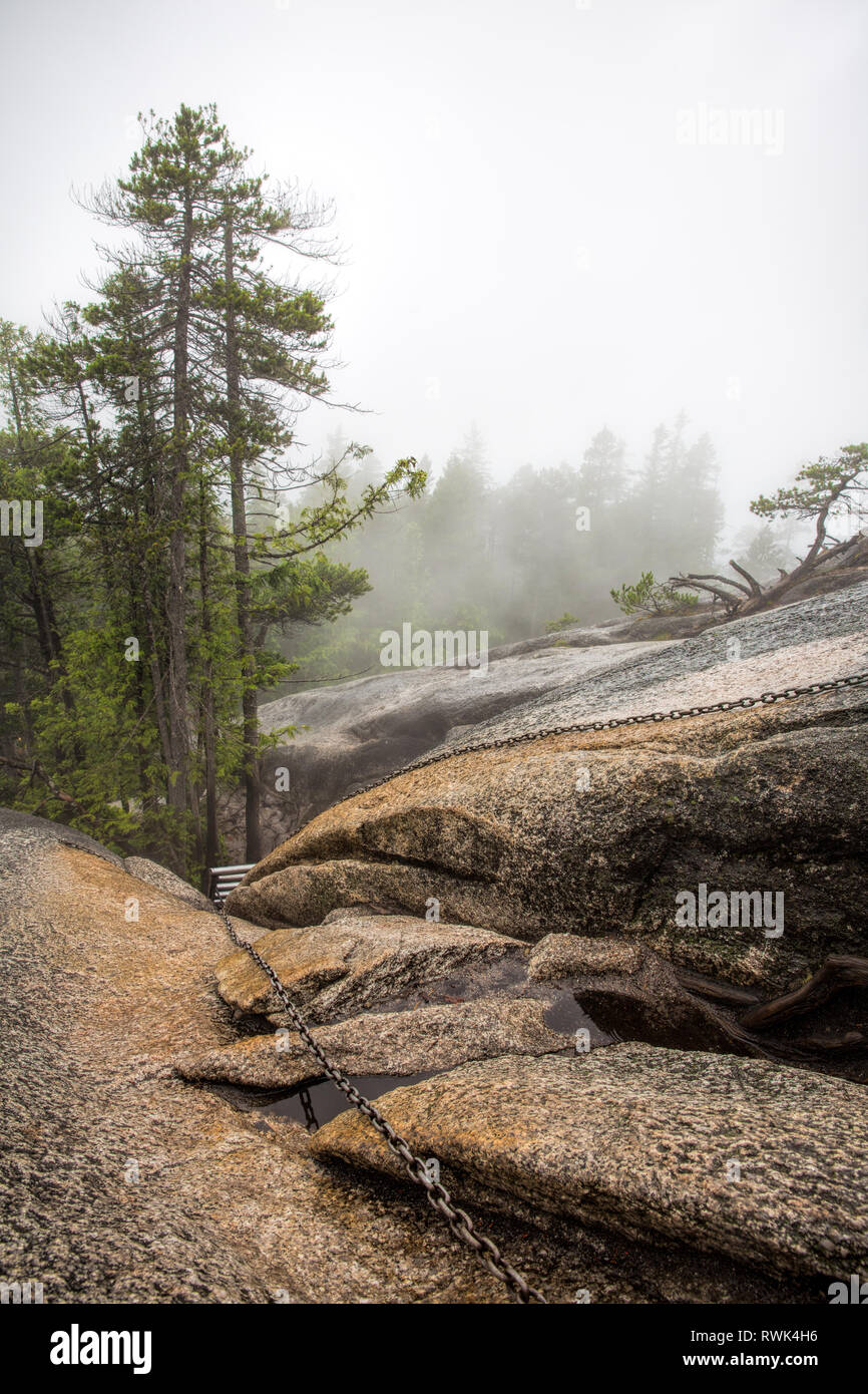 Chains and ladder for climbing the first peak of the stawamus Chief ...