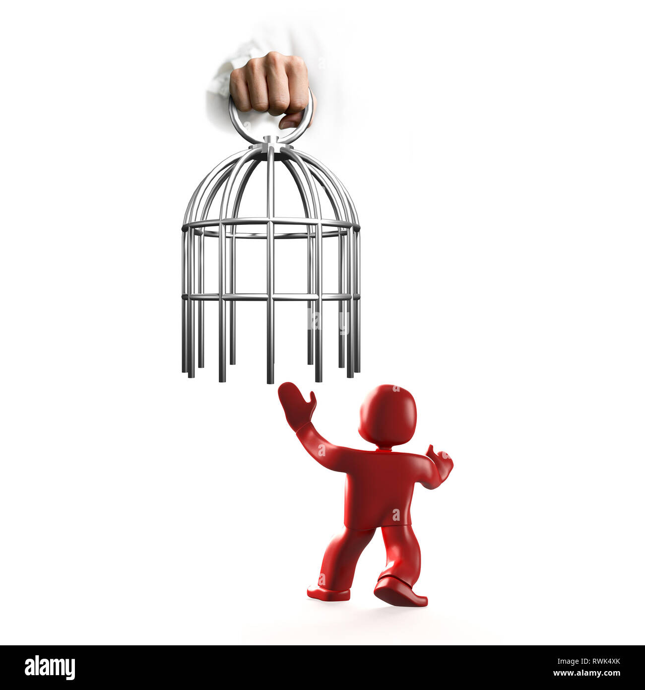 Scared man hand holding Cut Out Stock Images & Pictures - Alamy