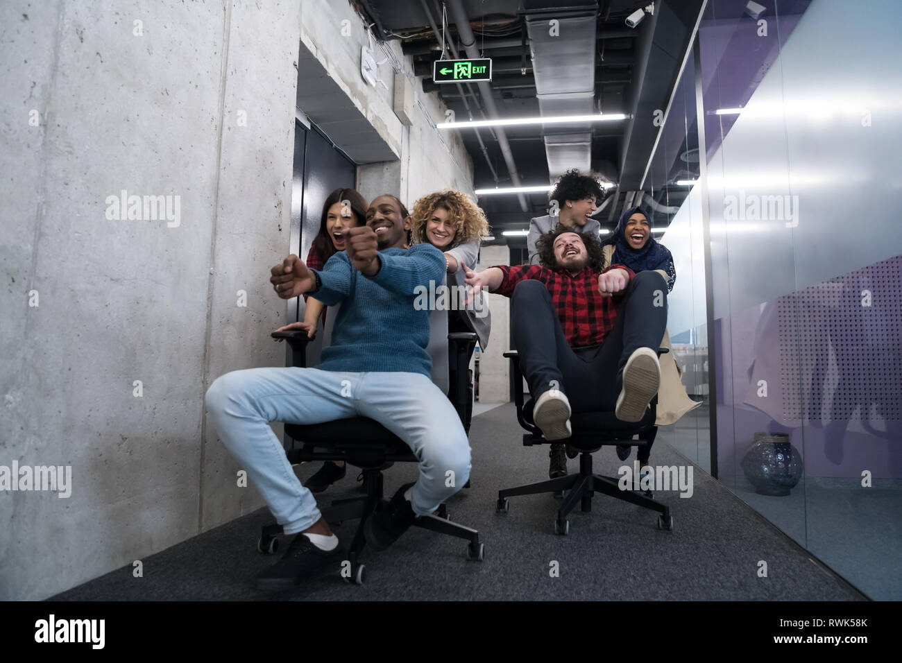 multiethnics startup business team of software developers having fun ...