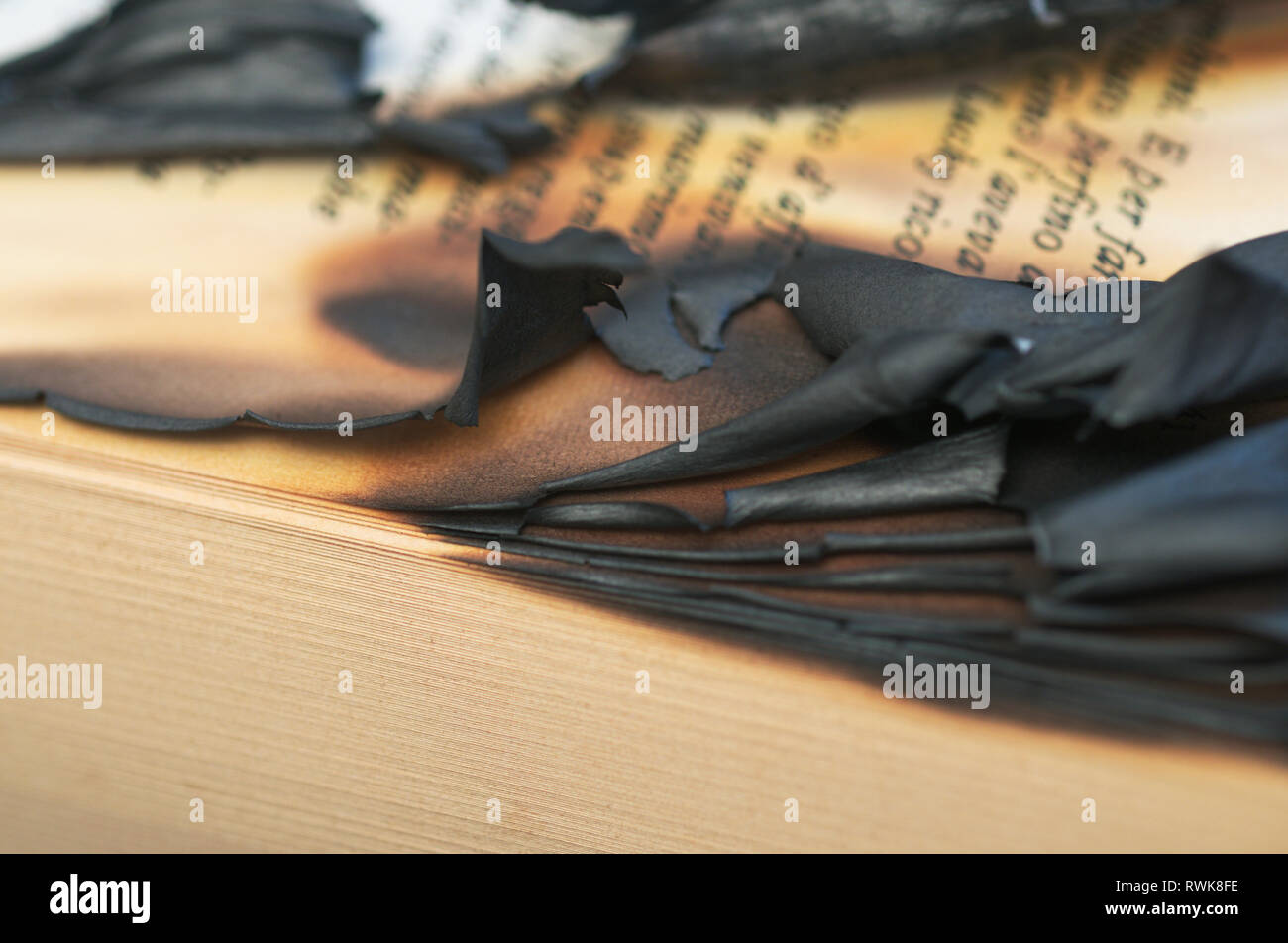 partly burned novel book Stock Photo - Alamy