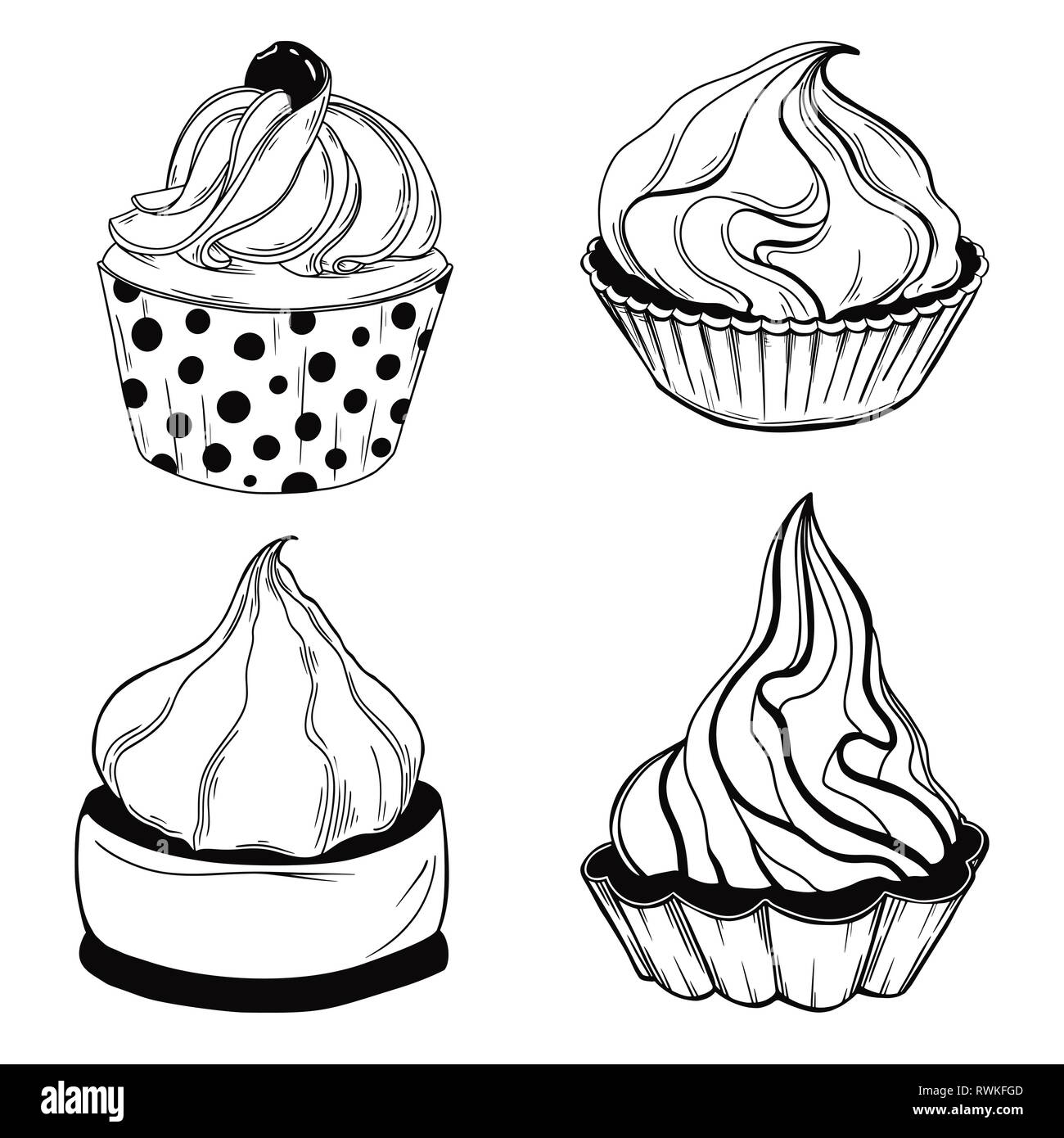 Vintage cakes background bakery Cut Out Stock Images & Pictures - Alamy