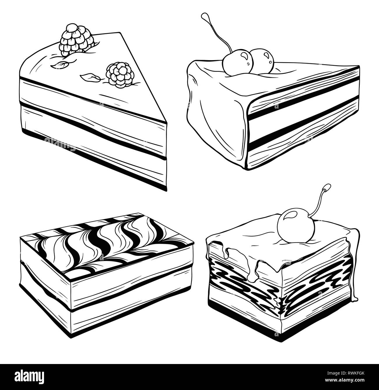 Vintage cakes background bakery Cut Out Stock Images & Pictures - Alamy