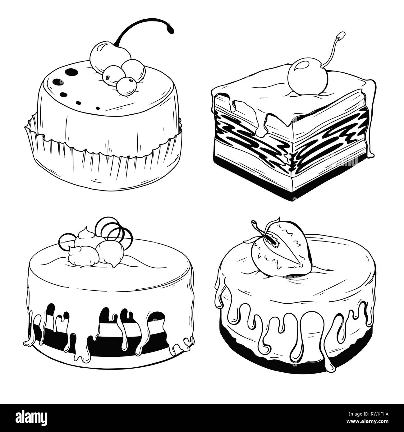 Vintage cakes background bakery Cut Out Stock Images & Pictures - Alamy