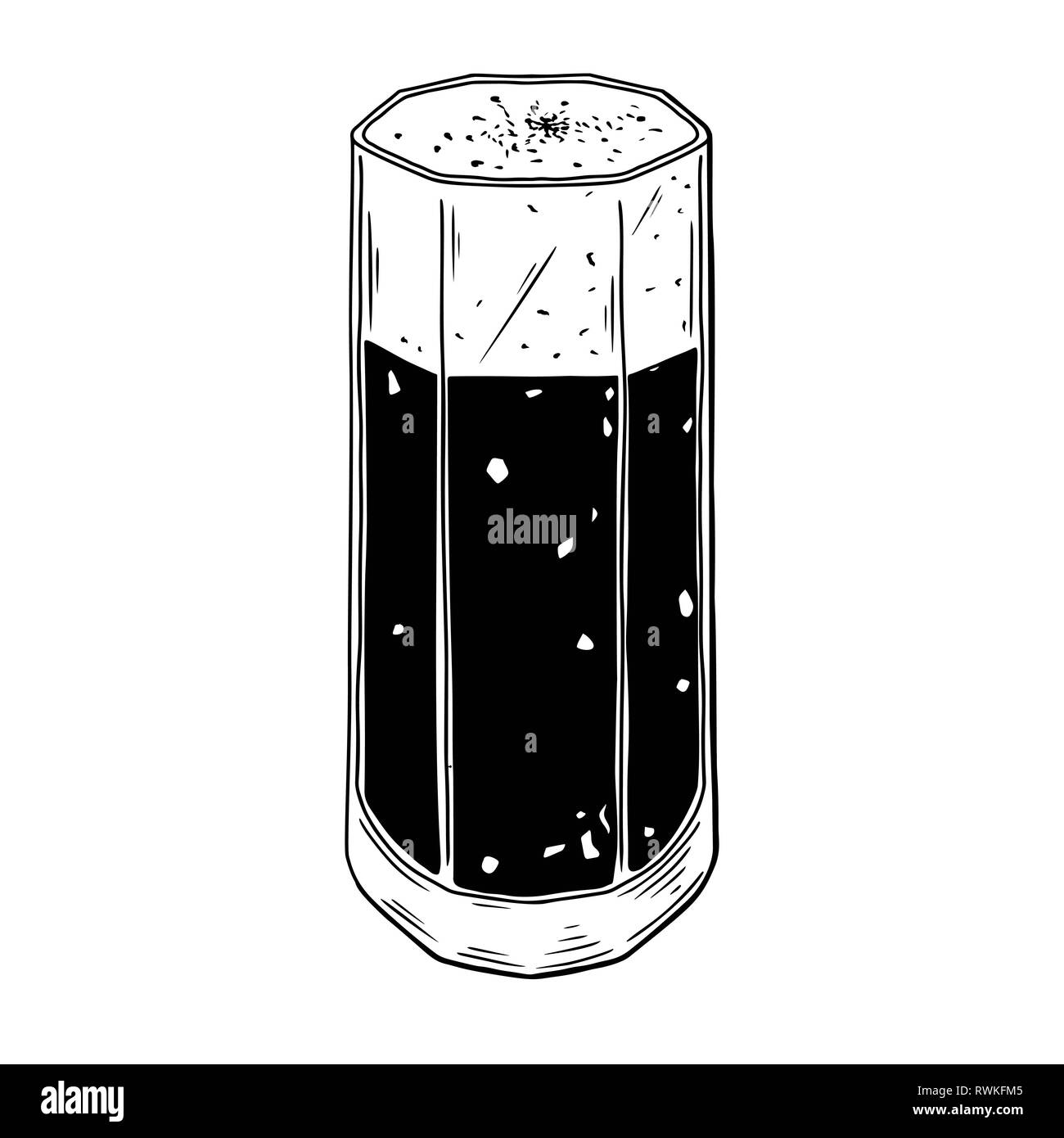 Coffee cocktail isolated on white background. Vector illustration of a ...