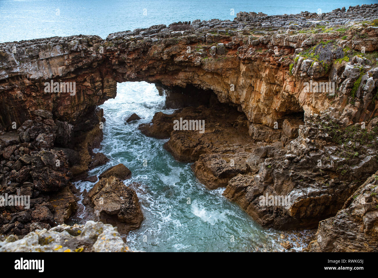 Mouth of Hell. Mouth of the devil. Portugal. Atlantic ocean Stock Photo ...