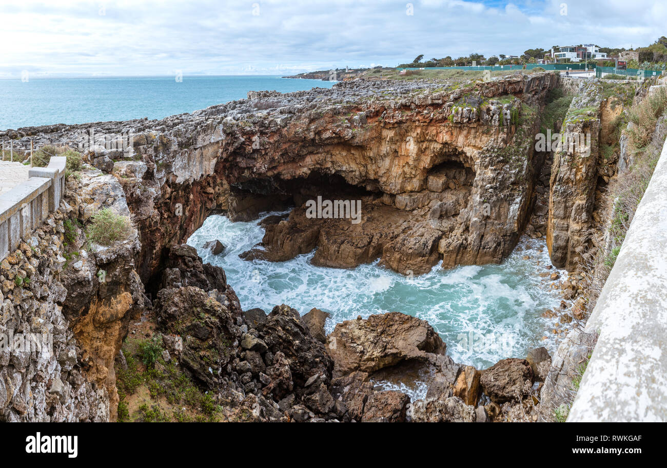 Mouth of Hell. Mouth of the devil. Portugal. Atlantic ocean Stock Photo ...