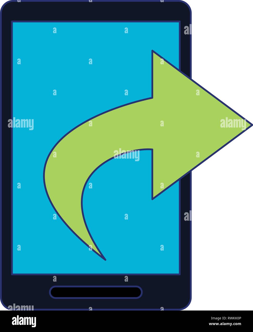 smartphone with arrow on screen symbol vector illustration graphic ...
