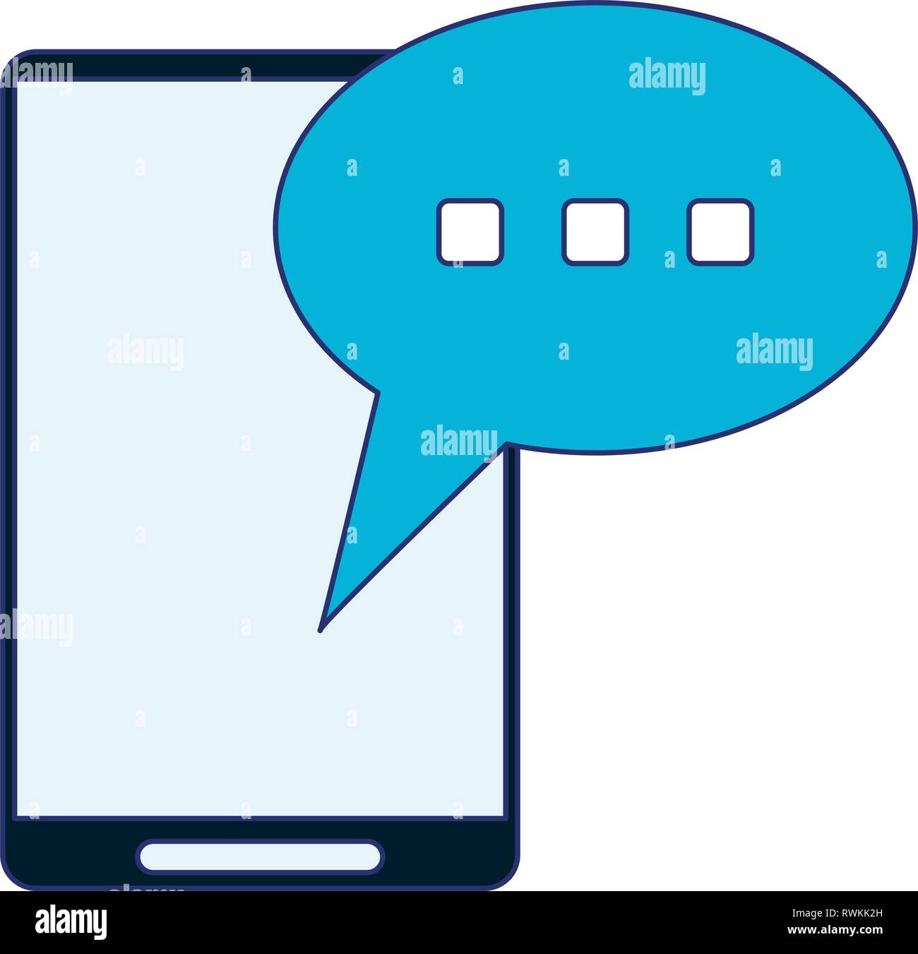 smartphone chat bubble symbol vector illustration graphic design Stock ...
