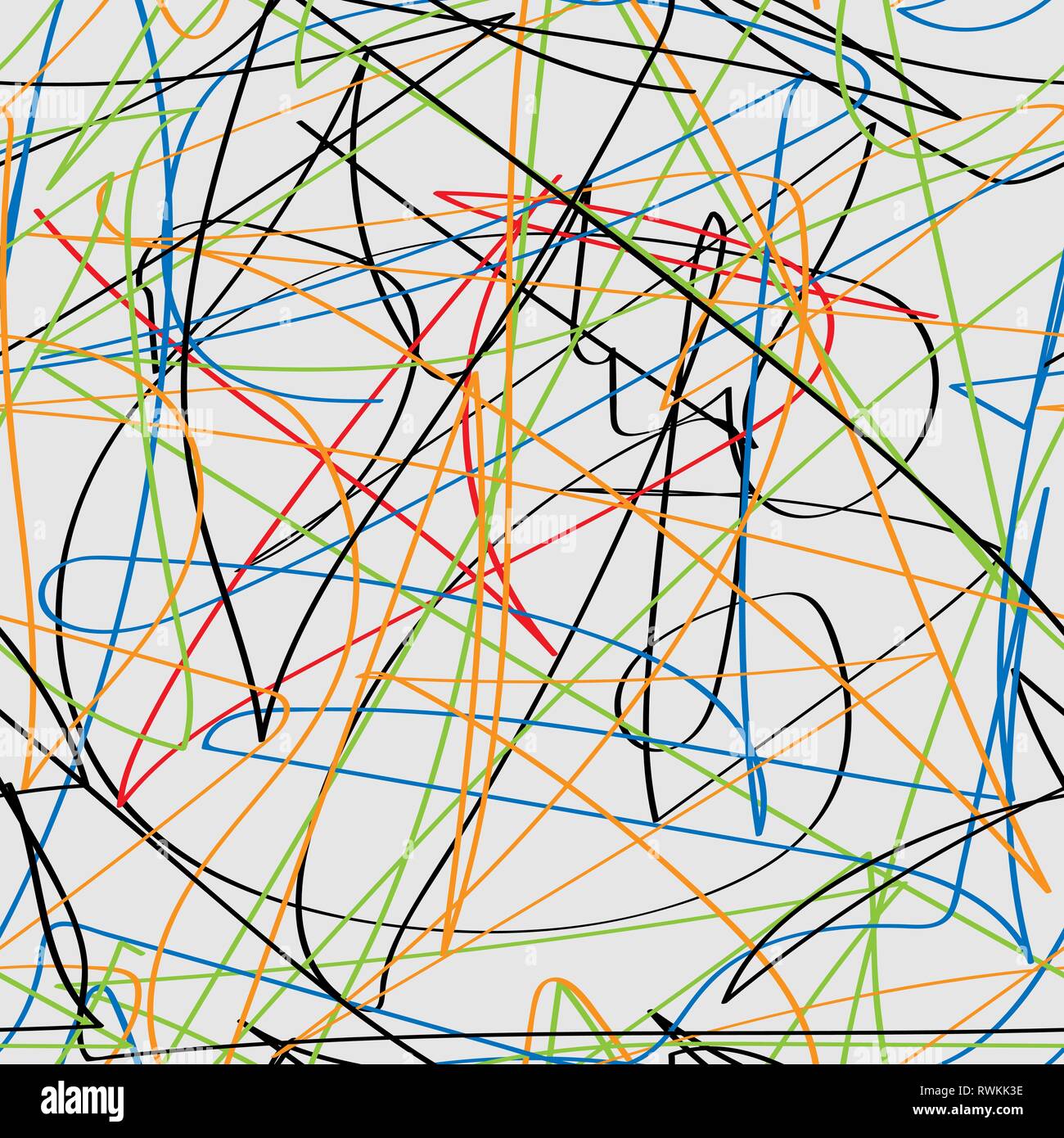 Abstract scratched seamless pattern. Thin crossing hatching lines. Chaotic stroked texture ...