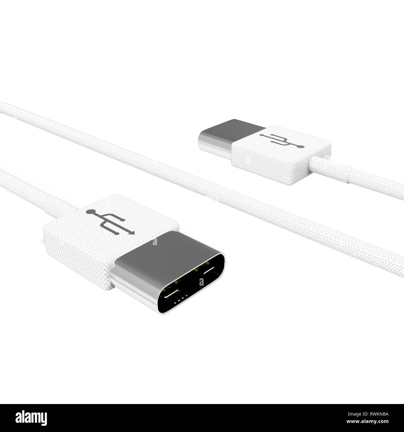The 3d rendering of USB4 cable isolated on white background Stock Photo ...