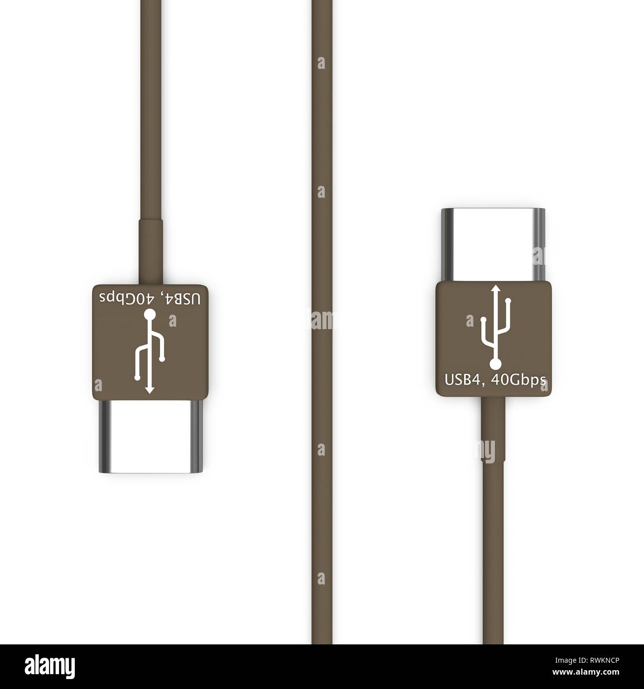 The 3d rendering of USB4 cable isolated on white background Stock Photo ...