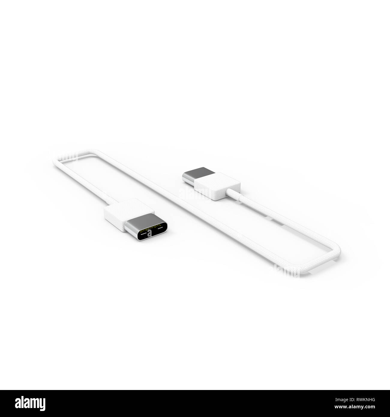 The 3d rendering of USB4 cable isolated on white background Stock Photo ...