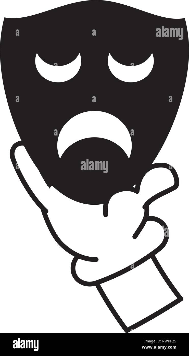 cartoon hand with drama mask Stock Vector Image & Art - Alamy