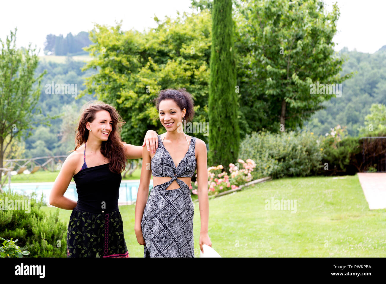 Two women from countryside into garden hi-res stock photography and ...