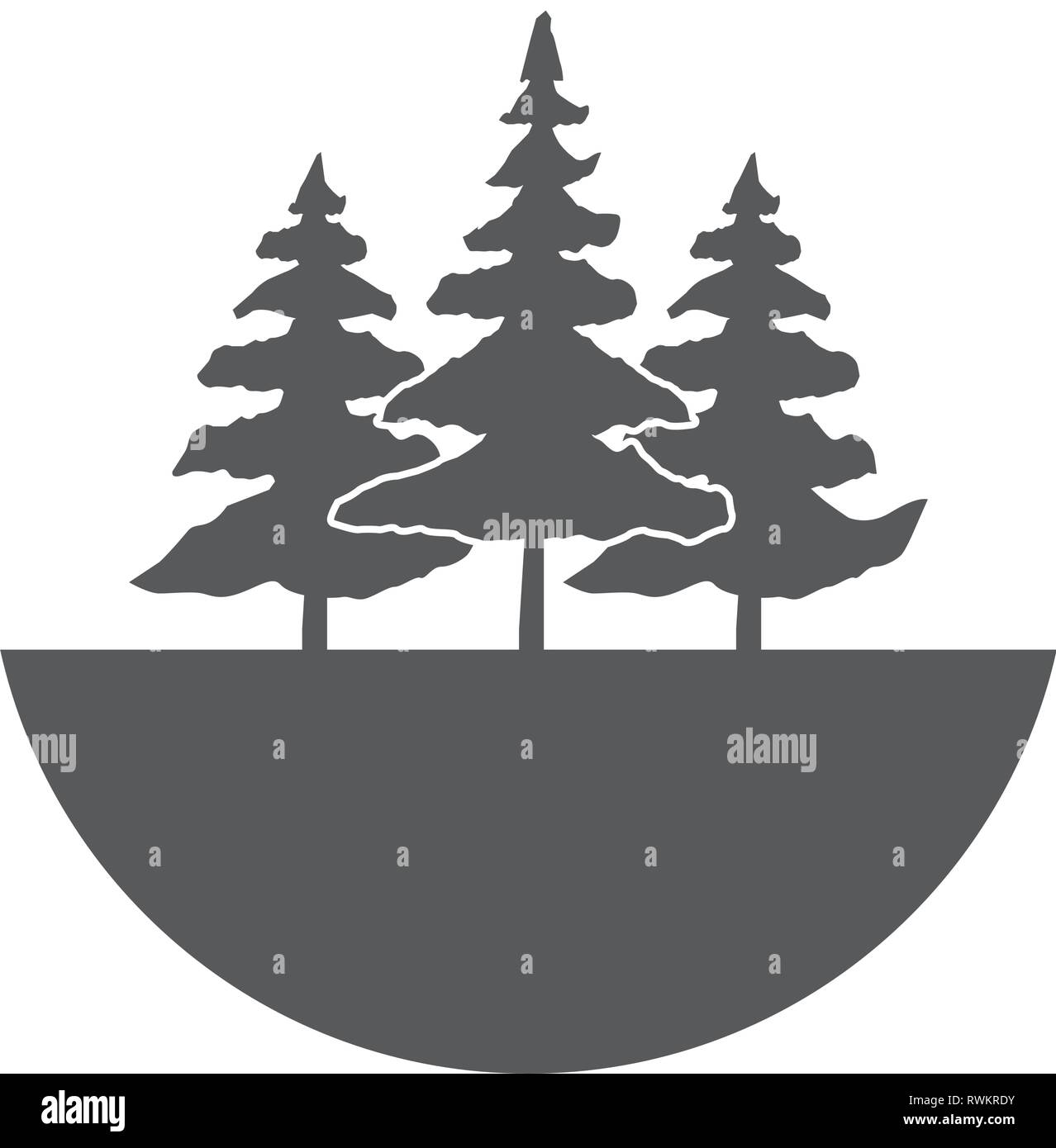 gray forest trees vintage landscape Stock Vector Image & Art - Alamy