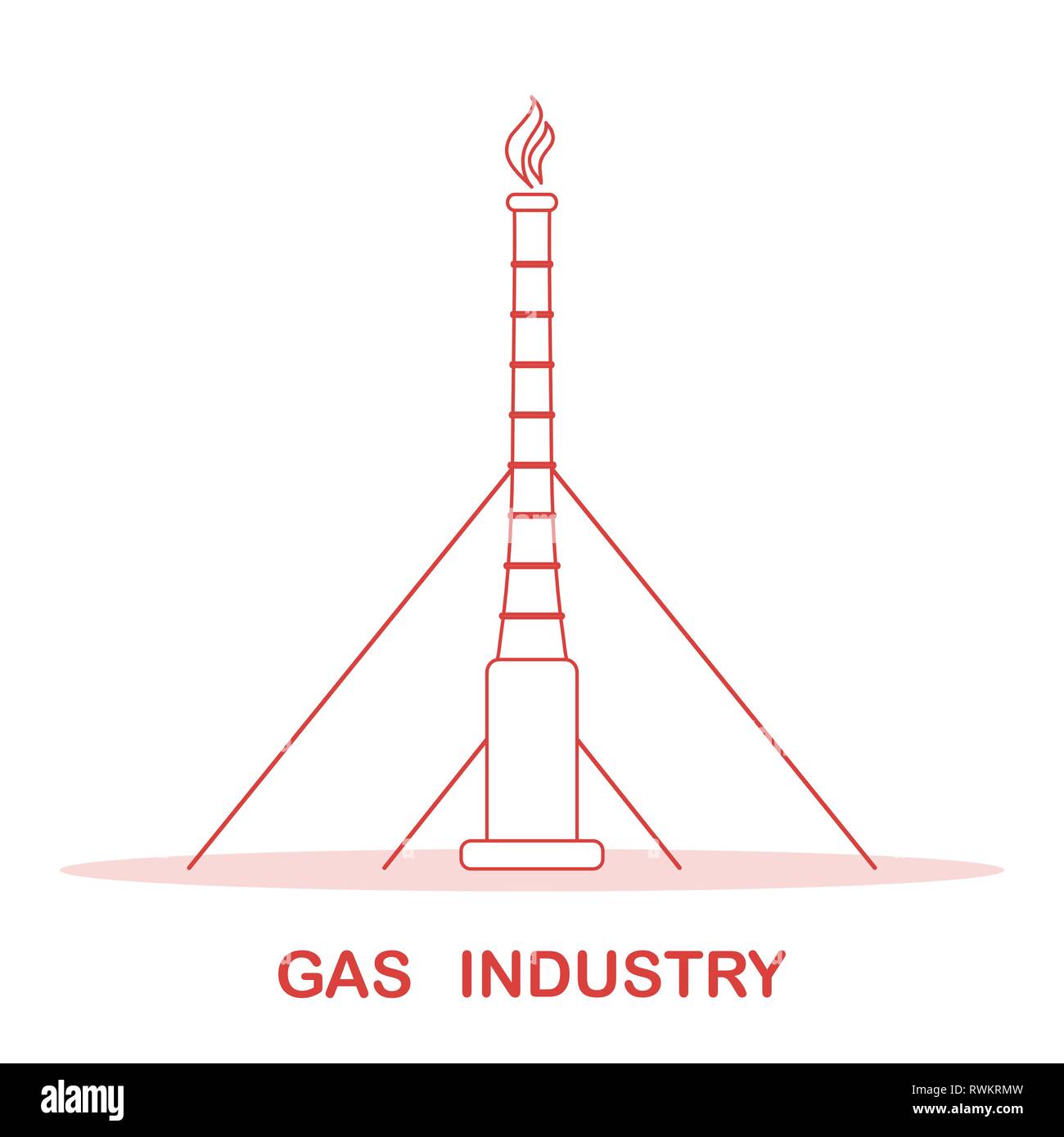 Vector illustration with equipment for gas production. Gas industry ...