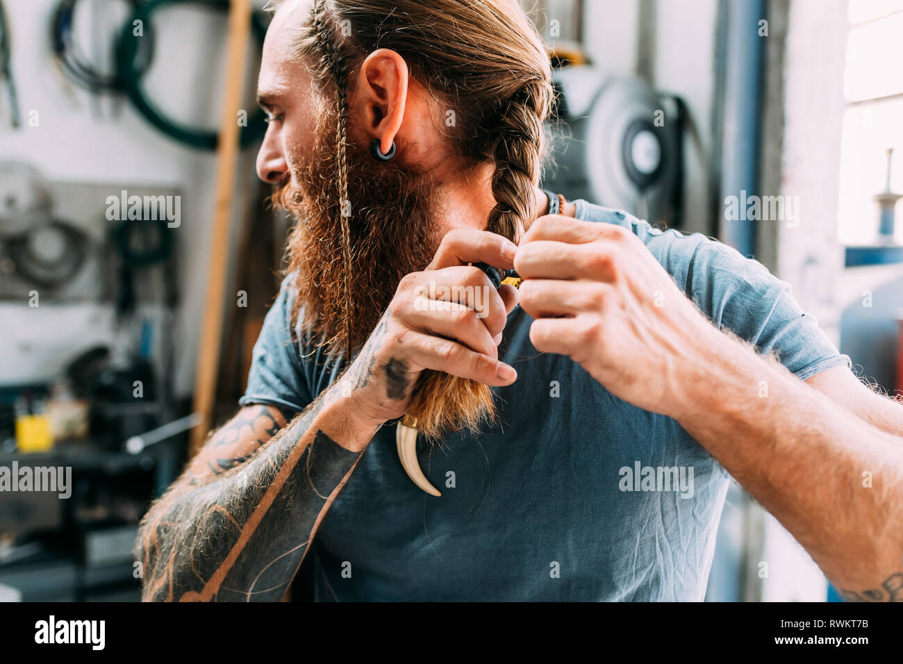 Plaiting hair hi-res stock photography and images - Alamy