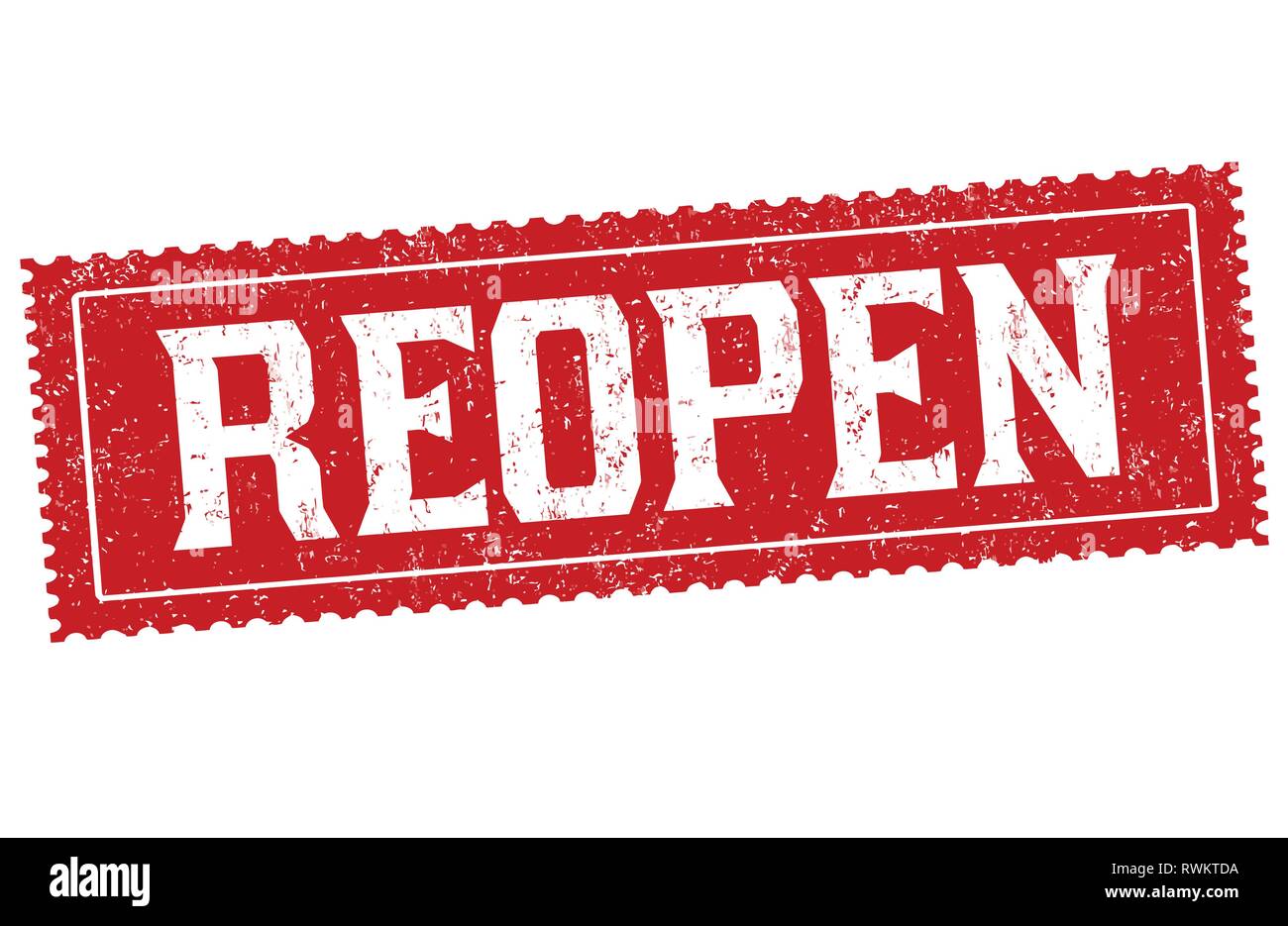 Reopen sign or stamp on white background, vector illustration Stock ...