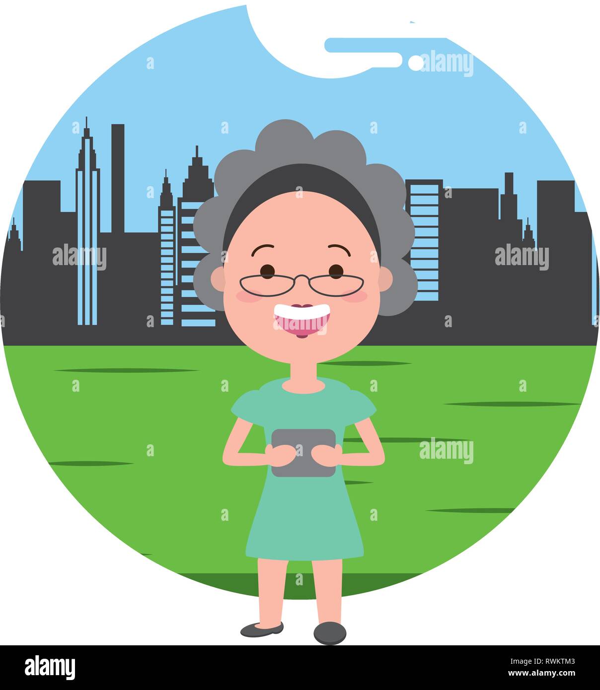 Senior people using mobile Stock Vector Images - Alamy