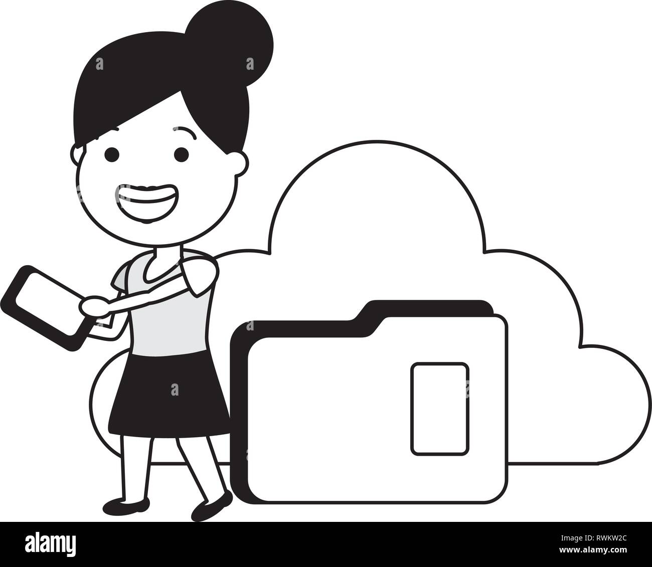 Woman cloud tech Cut Out Stock Images & Pictures - Alamy