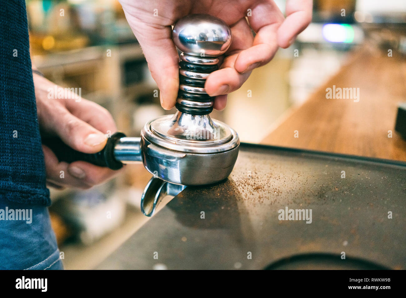 Hand tamping hi-res stock photography and images - Alamy